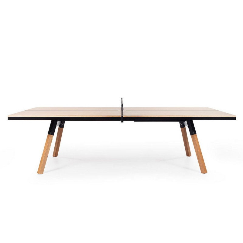 Table de ping pong convertible 274 chêne massif chassis noir
